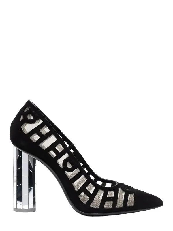 FERRAGAMO 110mm Mirrored Heel Pumps - Black