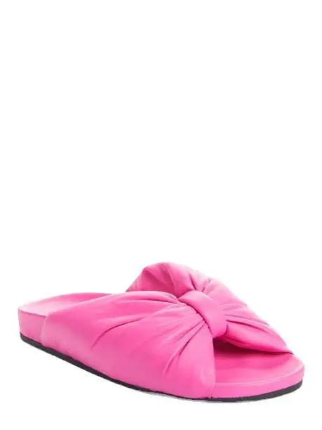 Balenciaga Puffy Slide Sandal - Fluo Pink/ White