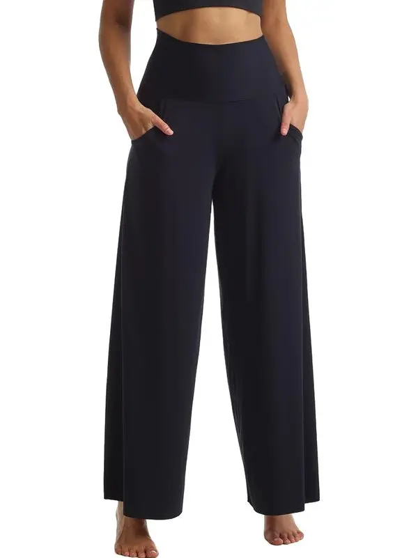 Commando Butter High Waist Wide Leg Lounge Pants - Black