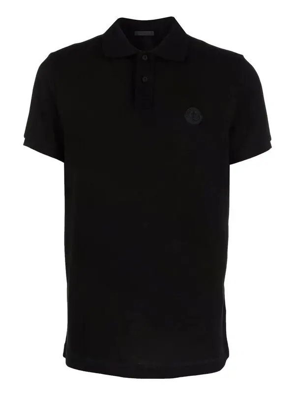 Moncler Tricolour-detail Polo Shirt - Black