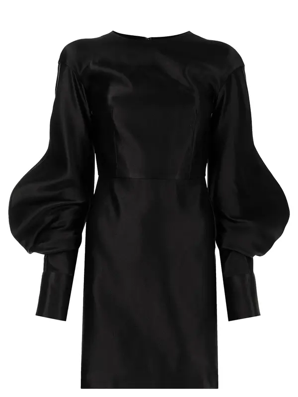 TOM FORD Puff-sleeve Duchess-silk Minidress - Black