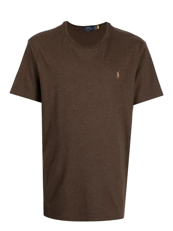 Polo Ralph Lauren Embroidered-logo Short-sleeved T-shirt - Brown