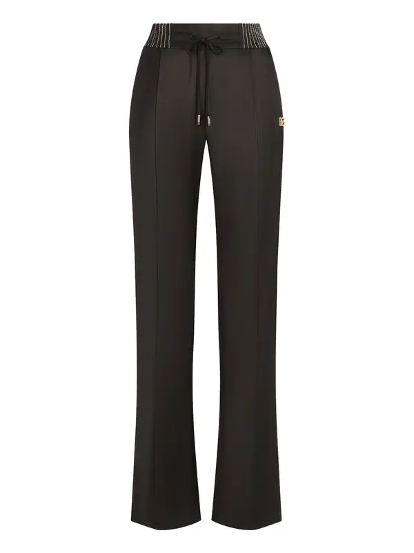 Dolce & Gabbana Twill Palazzo Trousers - Black