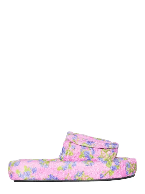 Natasha Zinko Floral-embroidered Slides - Pink