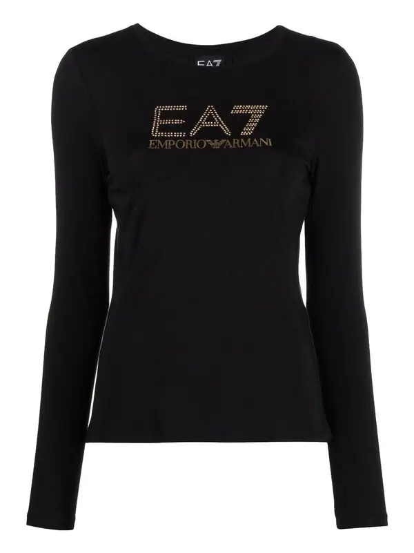 EA7 Gem-logo Round-neck T-shirt - Black