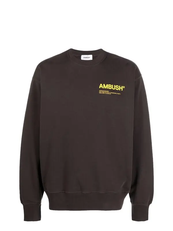 AMBUSH Logo-print Long-sleeve Sweatshirt - Brown