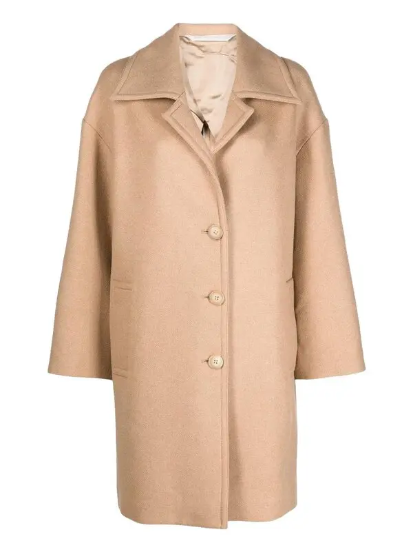 Palm Angels Logo-print Overcoat - Neutrals