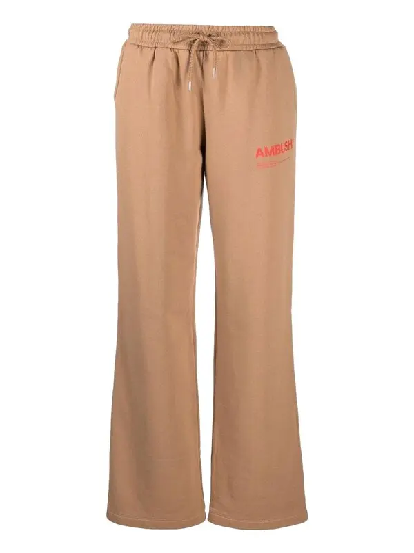 AMBUSH Logo-print Wide-leg Joggers - Neutrals