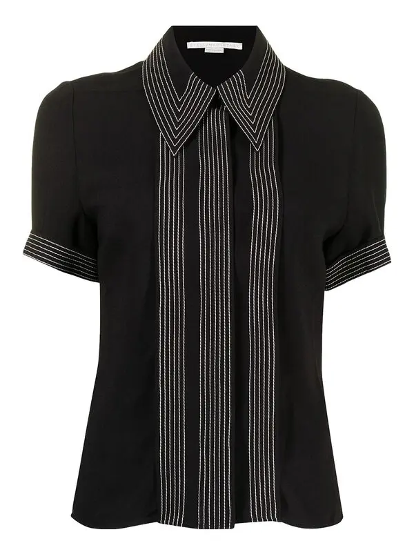 Stella McCartney Contrast Stitching Shirt - Black