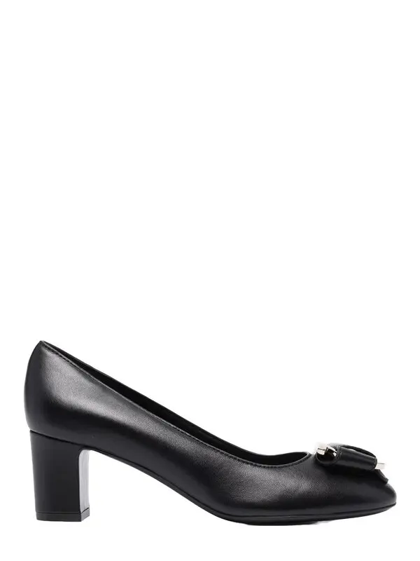 FERRAGAMO Gancini-bow Leather Pumps - Black