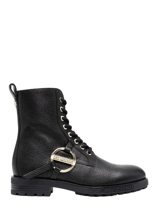 Moschino Logo-plaque Boots - Black
