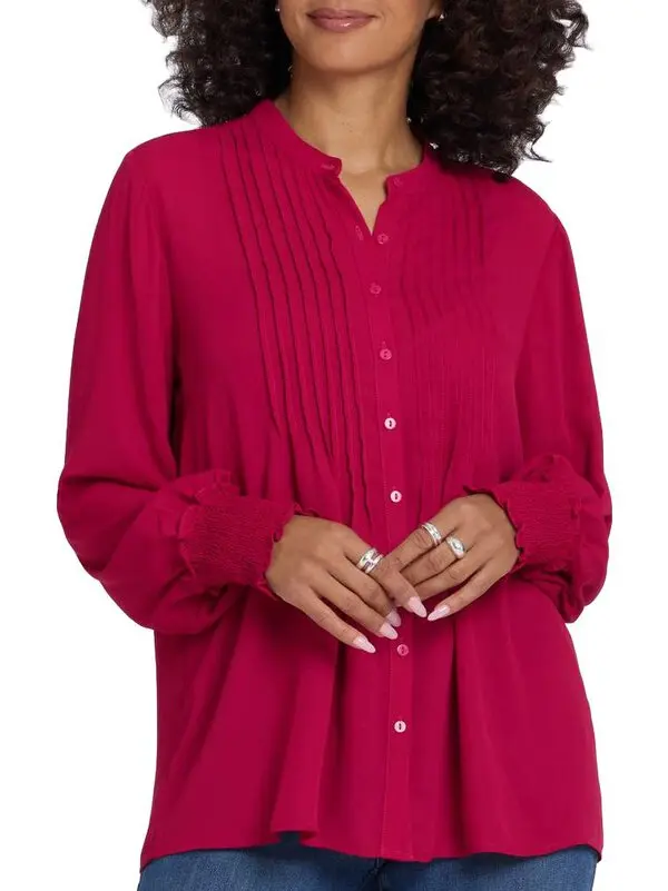 NYDJ Pleated Peasant Blouse - Jazzy
