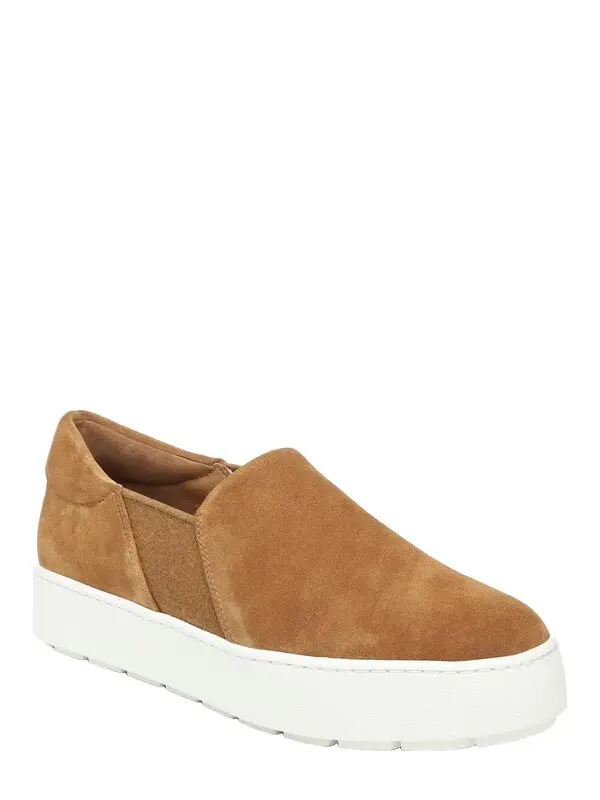 Vince Warren Water Repellent Genuine Shearling Platform Sneakers - Tan