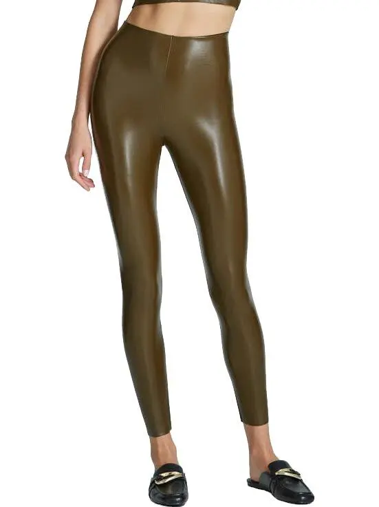 Commando Control Top Faux Leather Leggings - Cadet
