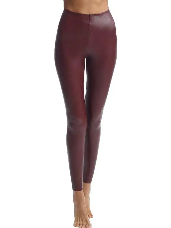 Commando Control Top Faux Leather Leggings - Oxblood