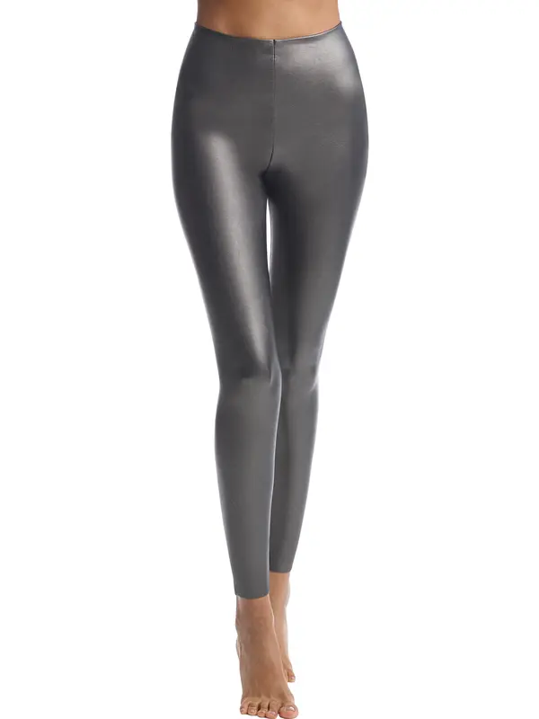 Commando Control Top Faux Leather Leggings - Pewter
