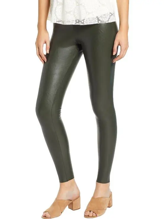 Commando Control Top Faux Leather Leggings - Pine