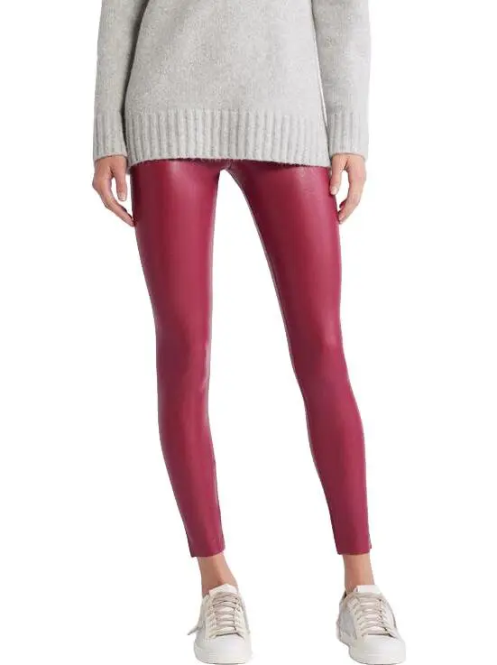 Commando Control Top Faux Leather Leggings - Raspberry