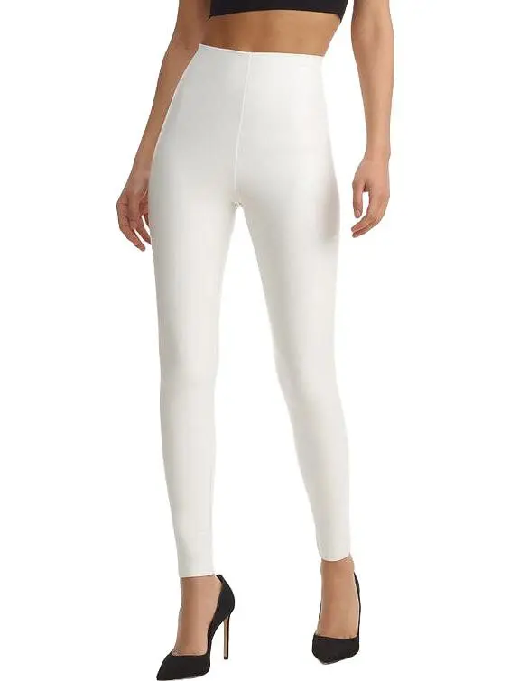 Commando Faux Leather Control Top Leggings - White
