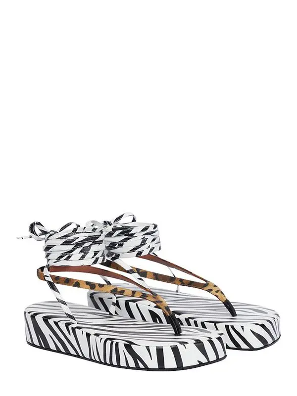 Amina Muaddi Jamie Printed Satin Sandals - Multicoloured