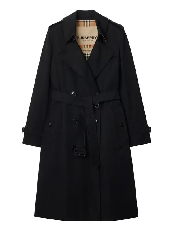 Burberry The Kensington Heritage Trench Coat - Black