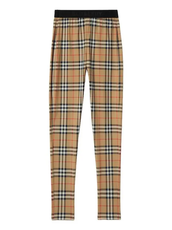 Burberry Check Stretch Jersey Leggings - Archive Beige