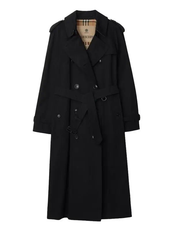 Burberry Long Waterloo Heritage Trench Coat - Black