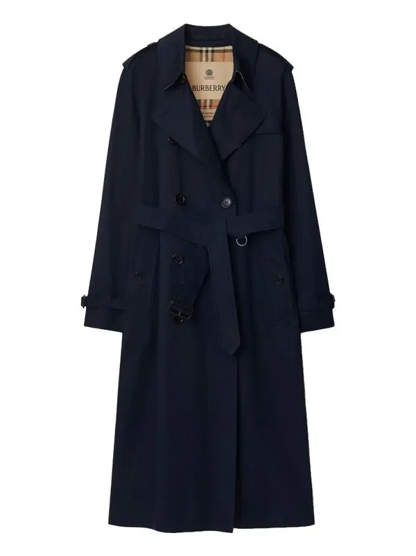 Burberry Long Waterloo Heritage Trench Coat - Coal Blue