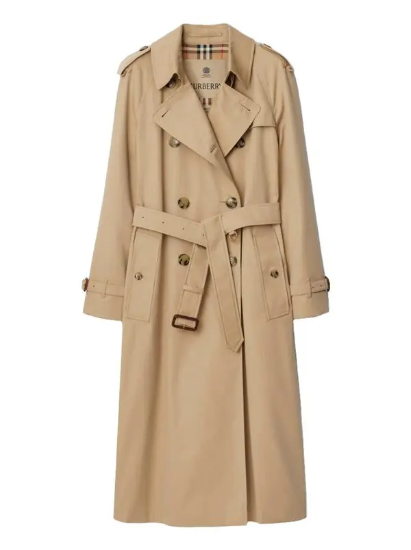 Burberry Long Waterloo Heritage Trench Coat - Honey Beige