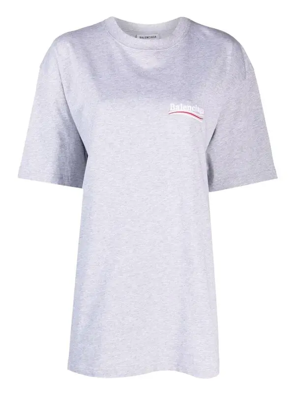 Balenciaga Cotton Logo Print T-shirt - Grey