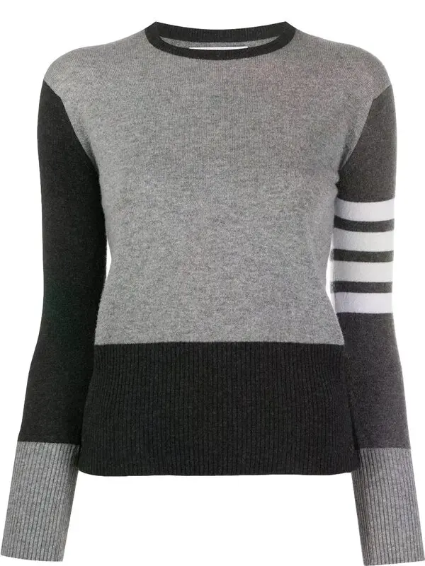 Thom Browne Ribbed Cashmere Sweater - Grey