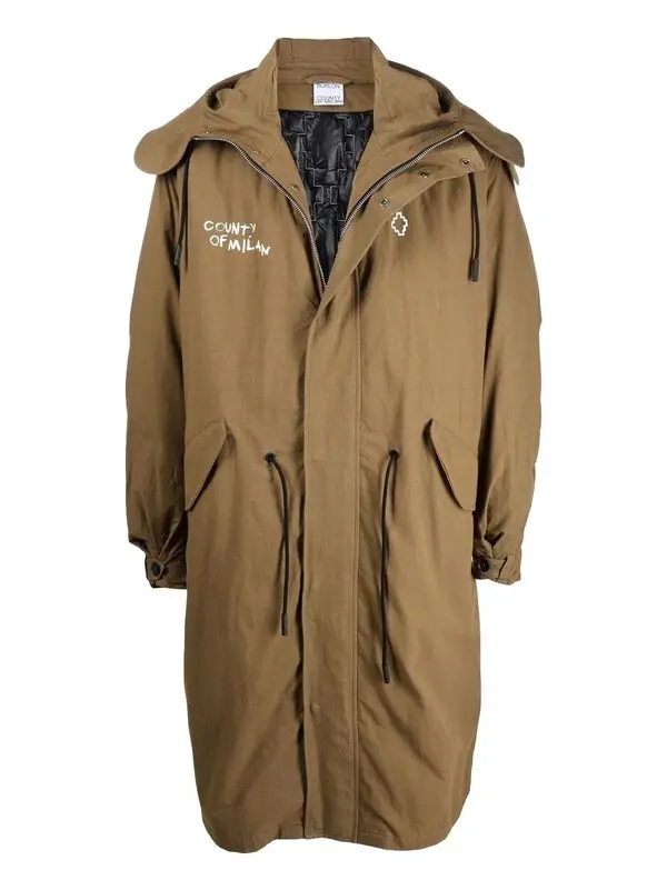 COUNTY OF MILAN Cross Logo Hooded Parka - Green