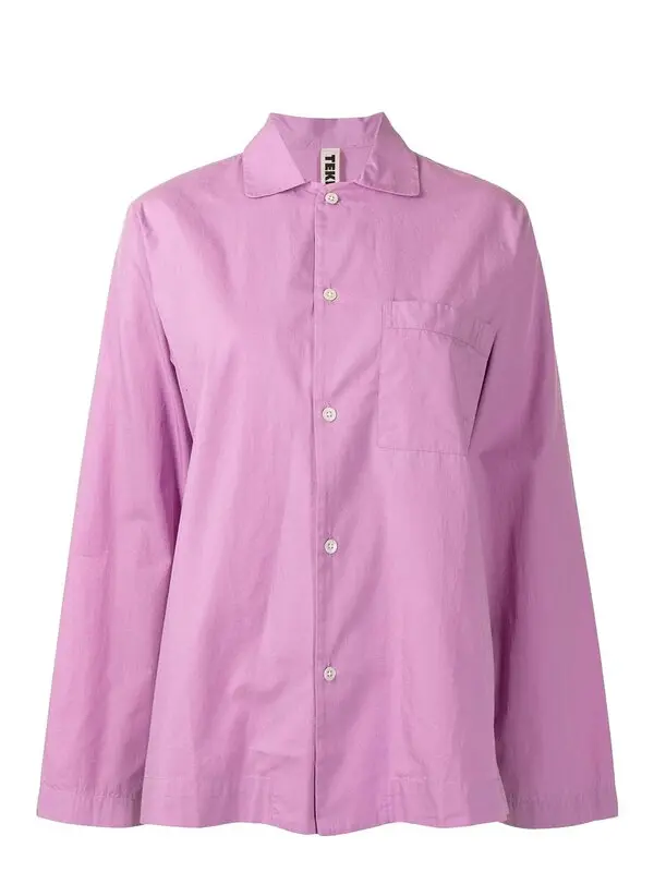 TEKLA Poplin Pajama Shirt - Pink