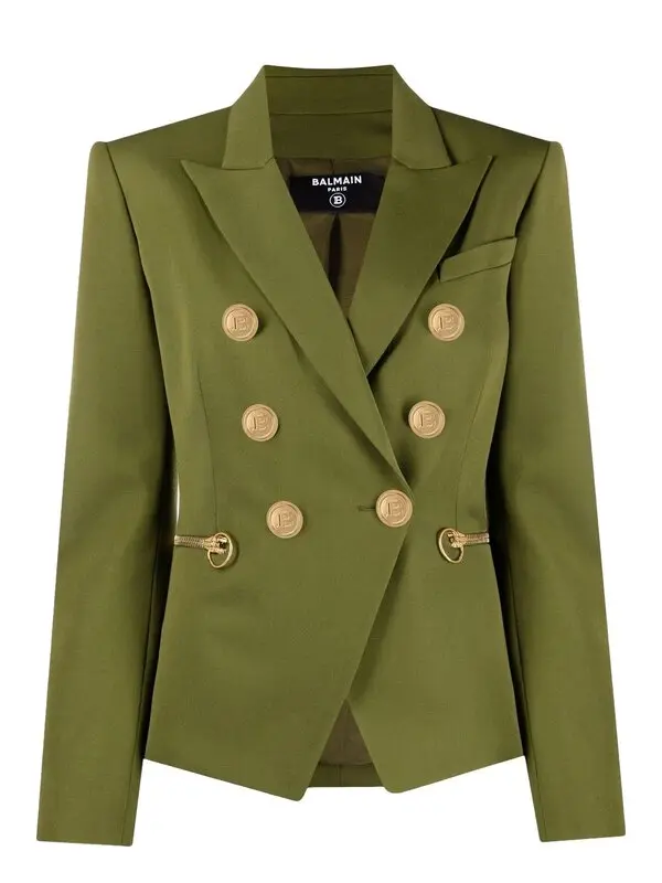 Balmain Button-front Peak-lapel Blazer - Green