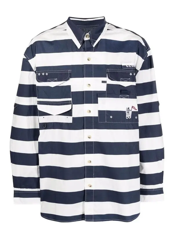 BILLIONAIRE BOYS CLUB Striped Button-up Shirt - Blue