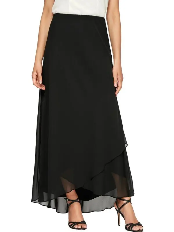 Alex Evenings Tulip Hem Maxi Skirt - Black