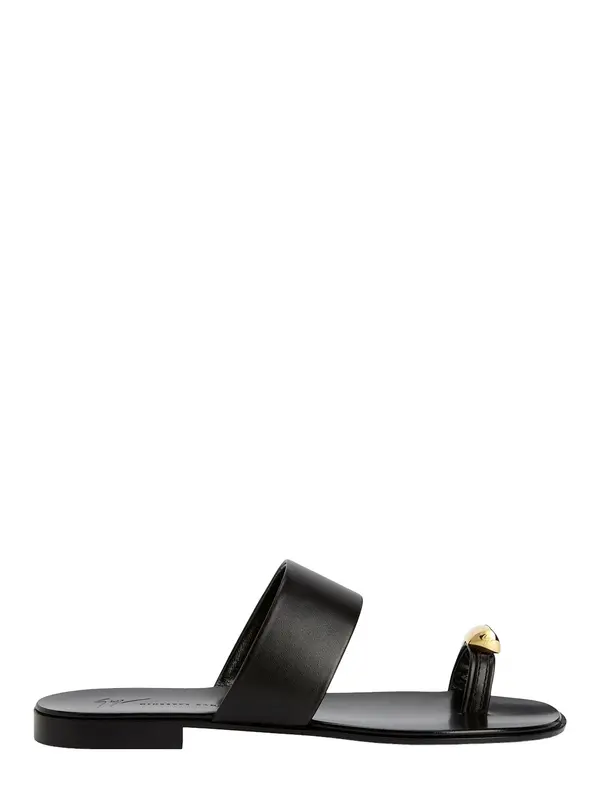 GIUSEPPE ZANOTTI Norbert Leather Toe-loop Sandals - Black