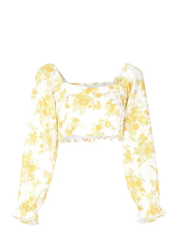 Faithfull The Brand Carmody Vintage Floral Blouse - Yellow