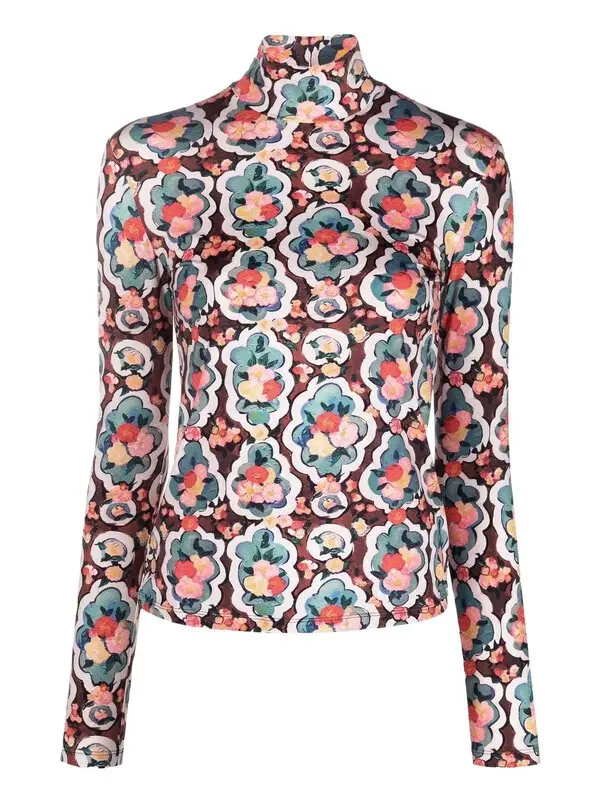 La DoubleJ Matisse Roll Neck Top - Brown