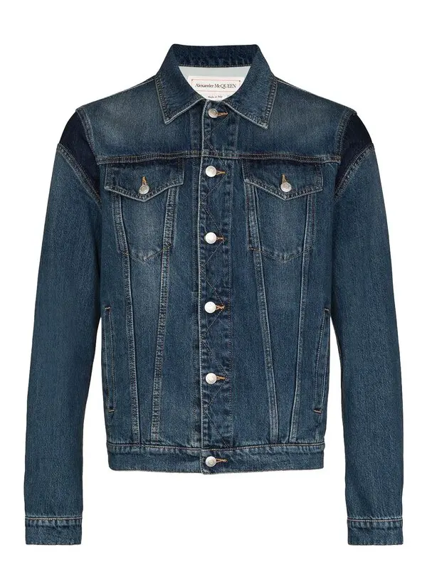 Alexander McQueen Logo-embossed Denim Jacket - Blue
