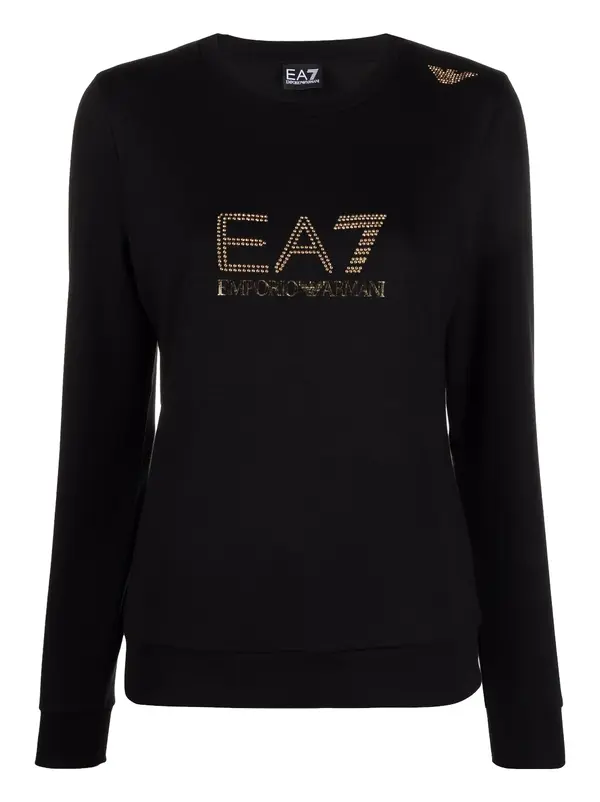 Emporio Armani Stud-detail Long-sleeved T-shirt - Black