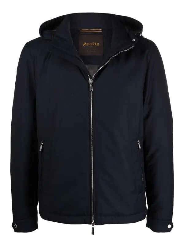 MOORER Zip Rain Jacket - Blue