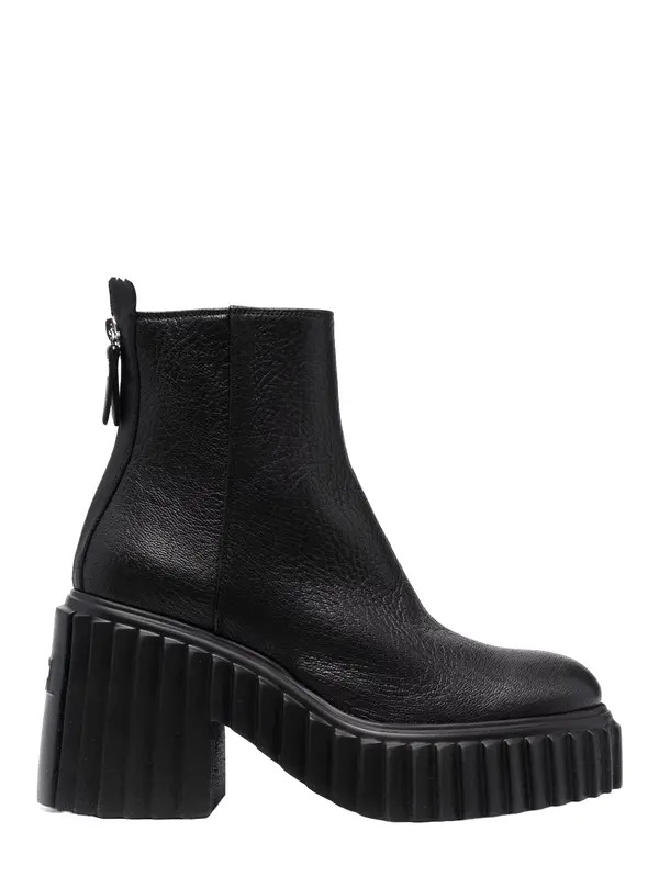 Agl Ridged Sole Platform Boots - Black