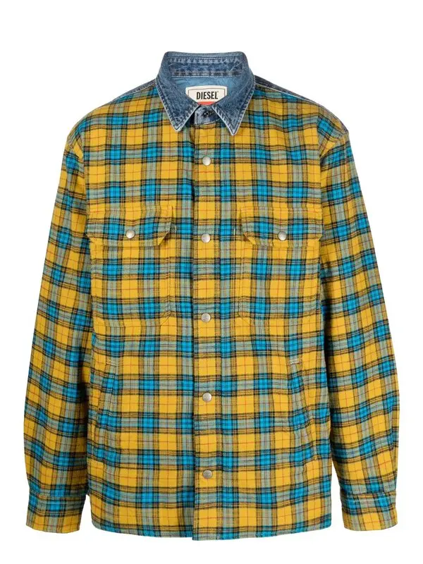 DIESEL® Check-print Flannel Shirt - Blue