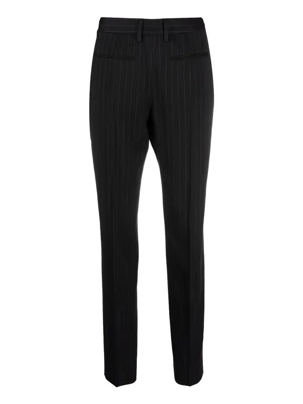 MAISON MARGIELA Pinstriped Slim Cut Trousers - Black
