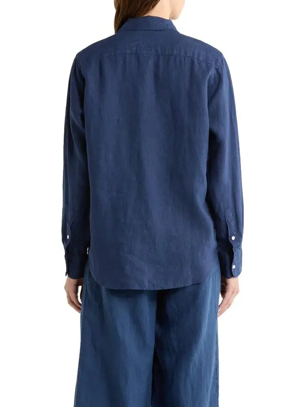 Frank & Eileen Eileen Relaxed Linen Shirt - Navy