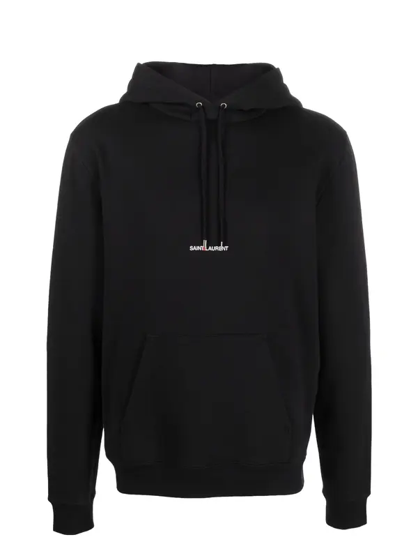 Saint Laurent Logo-print Hoodie - Black