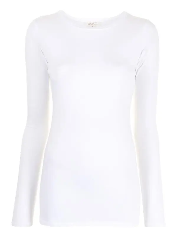 NILI LOTAN Round Neck Long-sleeve T-shirt - White