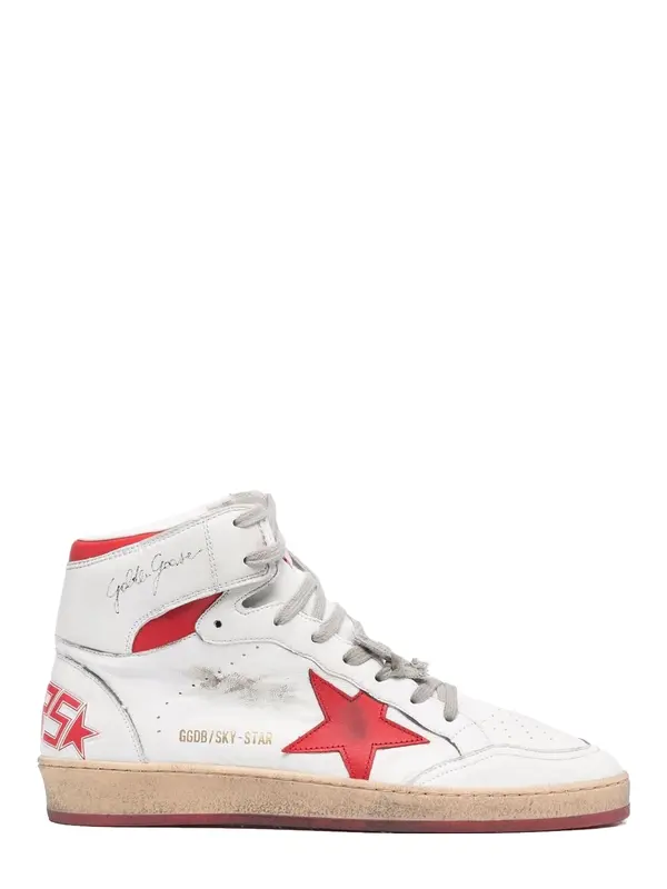 GOLDEN GOOSE Sky-star High-top Sneakers - White