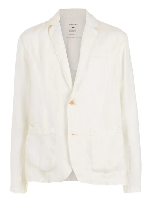 OSKLEN Single-breasted Linen Blazer - White
